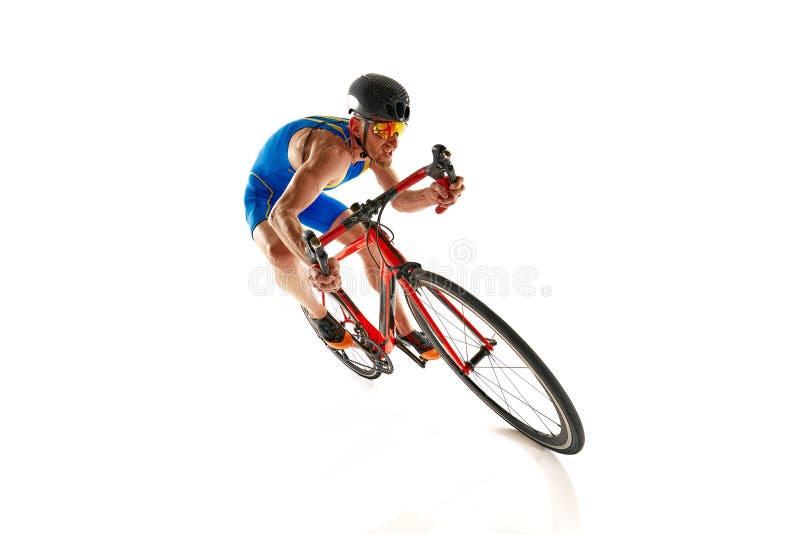 Dynamic Image of Concentrated Man, Athlete, Cyclist on Motion Riding on ...