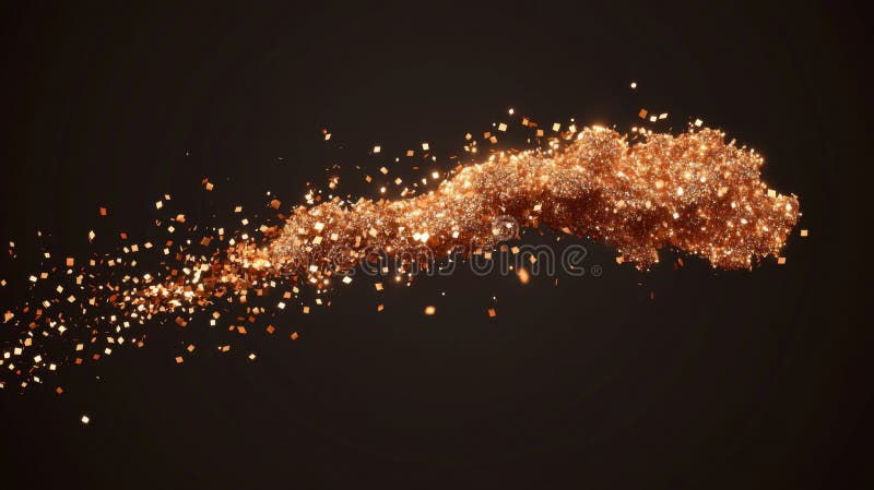 Sparkling Copper Glitter Stream Festive Confetti Burst Abstract ...