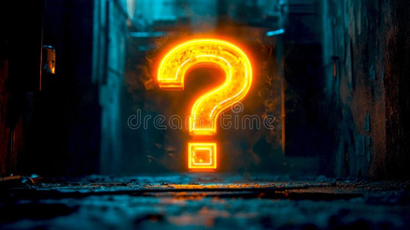 A Glowing Question Mark Illuminates a Dark Alley. this Captivating ...