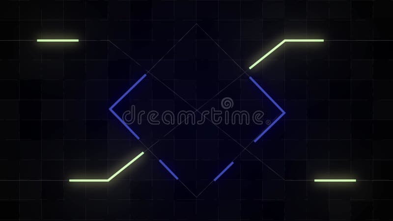 Abstract Neon Lines Intersect on Dark Grid Motion Background 4K Stock ...