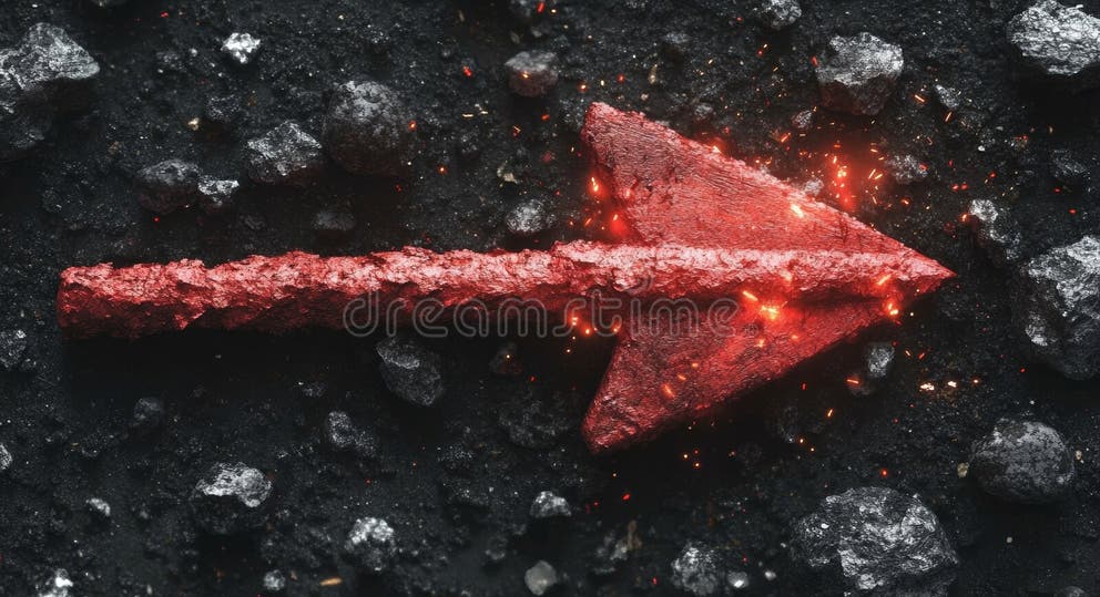 A Dynamic Image Features a Red Downward Arrow with an Explosion Effect ...