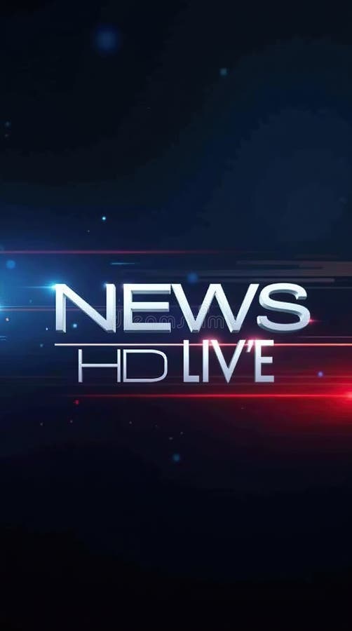 News HD Live Title on Dark Blue and Red Background Stock Illustration ...