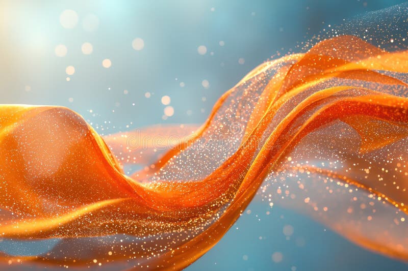 Dynamic Image of Flowing Ribbon with Sparkles Representing Innovation ...