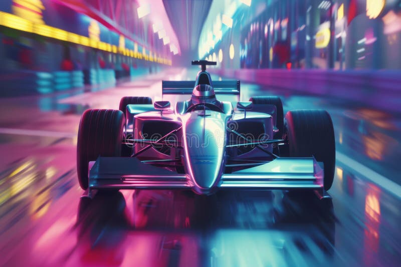 Dynamic Image of a Formula One Car Speeding on a Race Track Stock ...