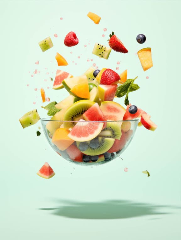 Dynamic Image of Fresh Fruit Explosion with Mixed Fruits in Motion on ...