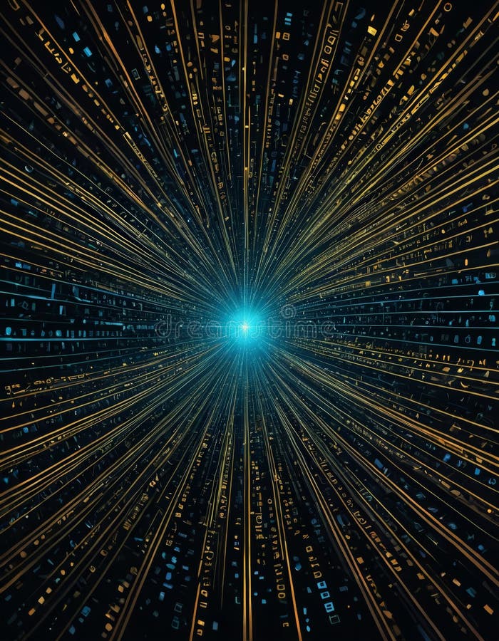 Futuristic Digital Vortex with Glowing Blue Center Stock Photo - Image ...