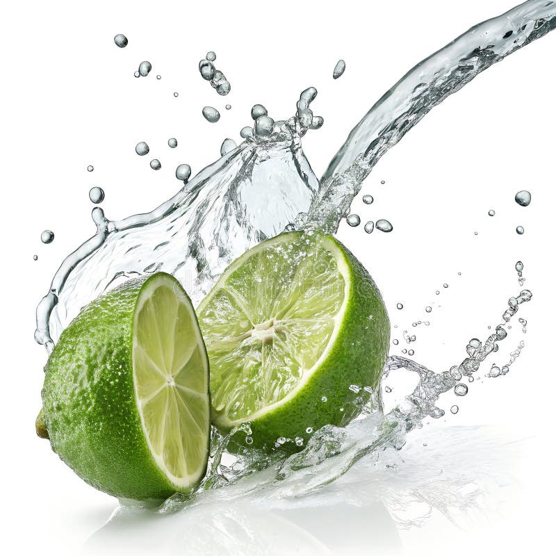 Fresh Green Lemon Water Splash – Isolated Citrus Burst Stock ...