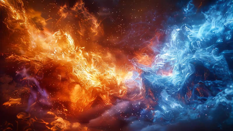 Dynamic Image of Ice Energy Melting with Flames Stock Footage - Video ...