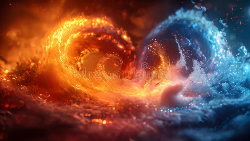 Dynamic Image of Ice Energy Melting with Flames Stock Footage - Video ...