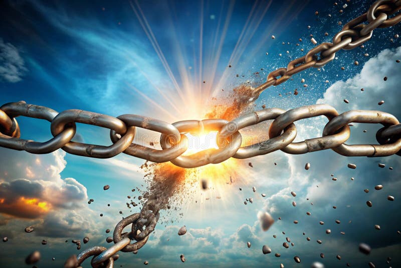 Dynamic Image of Metallic Chain Links Shattering Under Force with ...