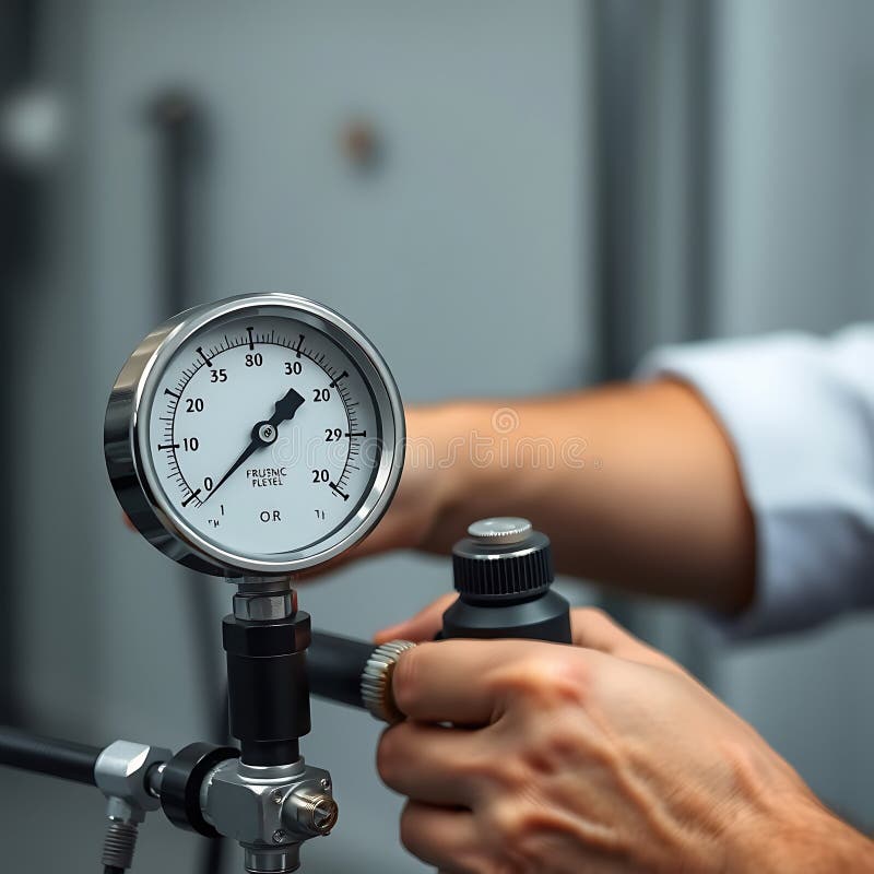A Dynamic Image of a Person Performing a Pressure Test on a Hydraulic ...