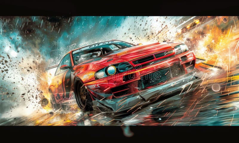 A Dynamic Image of a Racing Car Speedily Navigating a Challenging ...