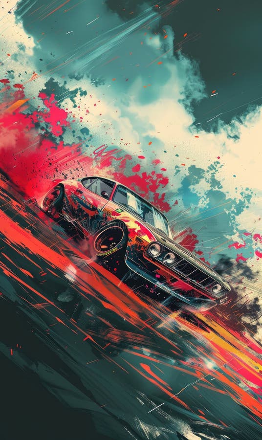 A Dynamic Image of a Racing Car Speedily Navigating a Challenging ...