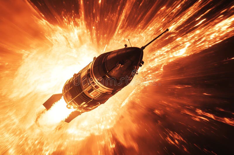 A Dynamic Image of a Rocket Launching Amidst a Fiery Explosion ...