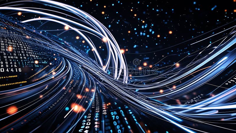 Futuristic Network Data Flow Visualization Stock Illustration ...