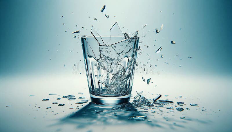 Shattered Glass Water Effect in a Clear Cup Stock Illustration ...