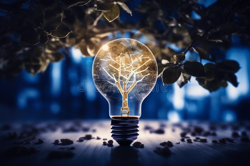 Innovation nurtures nature stock illustration. Illustration of progress ...