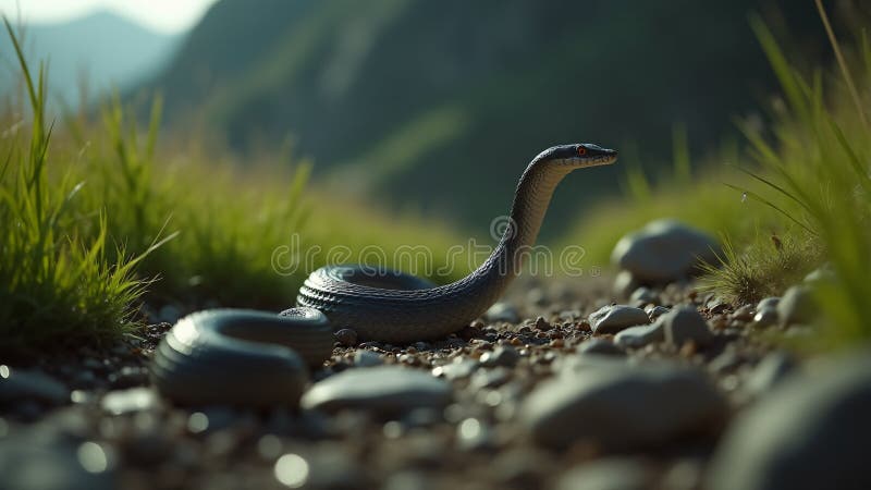 A Dynamic Image of a Snake in Motion Stock Illustration - Illustration ...