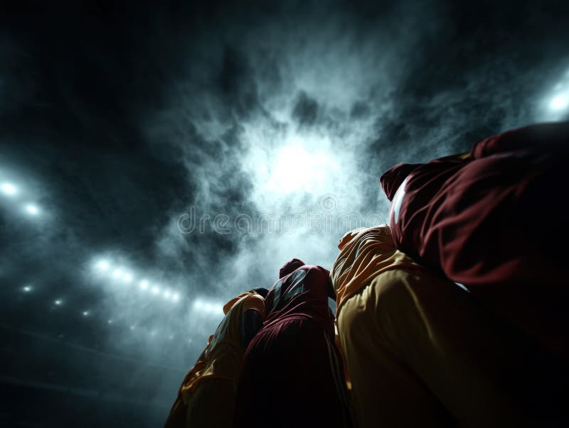 A Dynamic Image of a Soccer Team Huddled for Strategy Stock Image ...