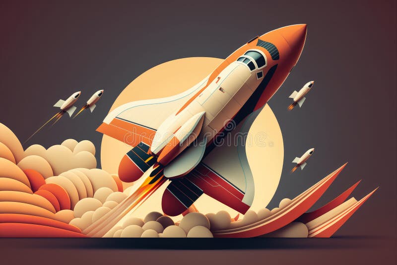 Dynamic Image of a Space Shuttle Launching into the Sky with Advanced ...