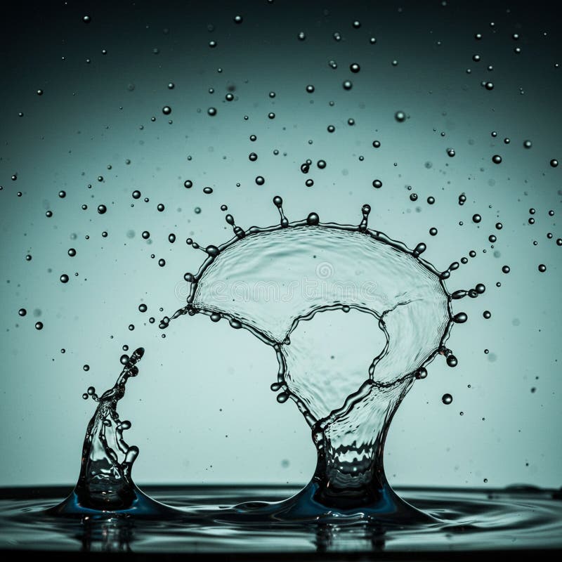 Dynamic Image of a Water Splash upon Impact, Creating a Crown-like ...