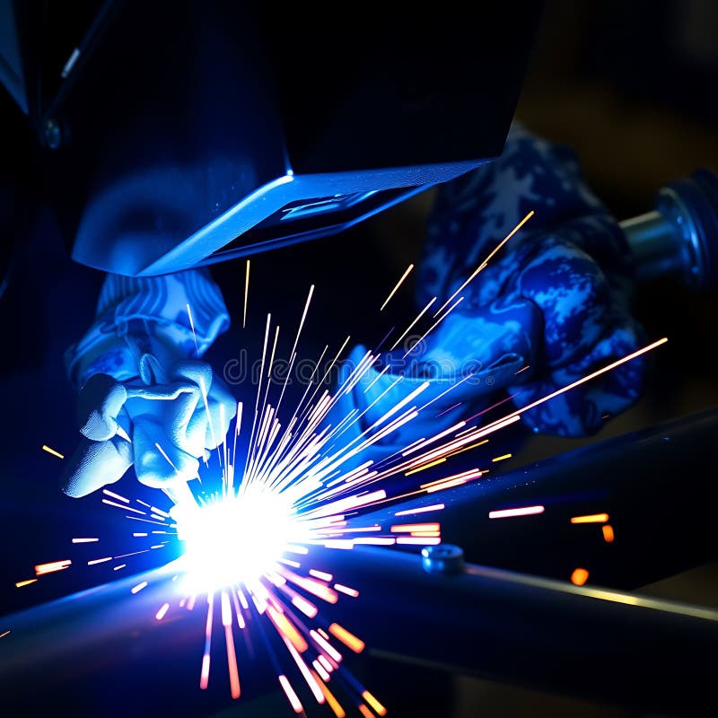 A Dynamic Image of a Welder Cutting a Metal Pipe Using a Plasma Cutter ...
