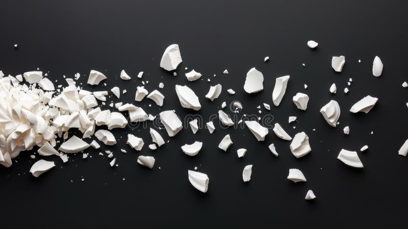 Dynamic Image of White Wall Breaking on Black Backdrop Stock ...