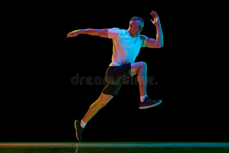 Dynamic Image of Young Man with Muscular, Strong, Fit Body ...