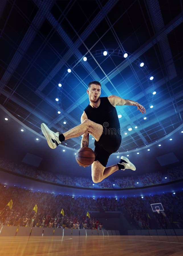 Dynamic Image of Young Man, Professional Basketball Player in Motion ...