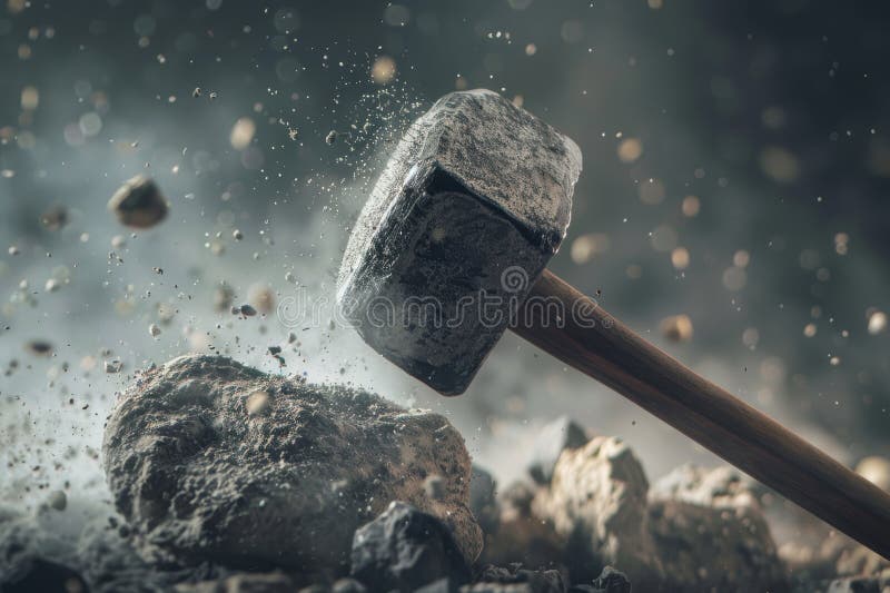 Dynamic Impact: Sledgehammer Mid-Swing with Flying Debris for ...