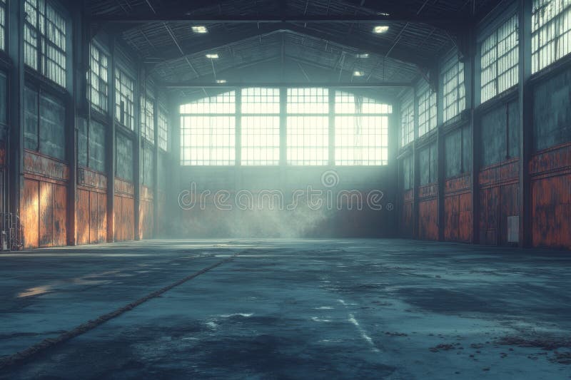 Dynamic Indoor Arena Enhanced with Multicolored Stage Lighting and Fog ...