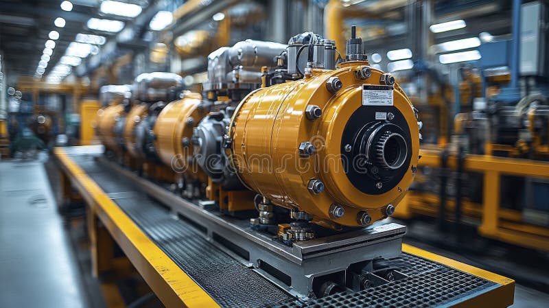 Dynamic Industrial Pump in a Factory Environment Stock Illustration ...