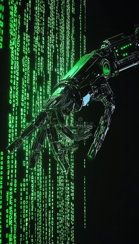 Dynamic Industrial Robot Arm in a Cyber Digital Space with Glowing ...