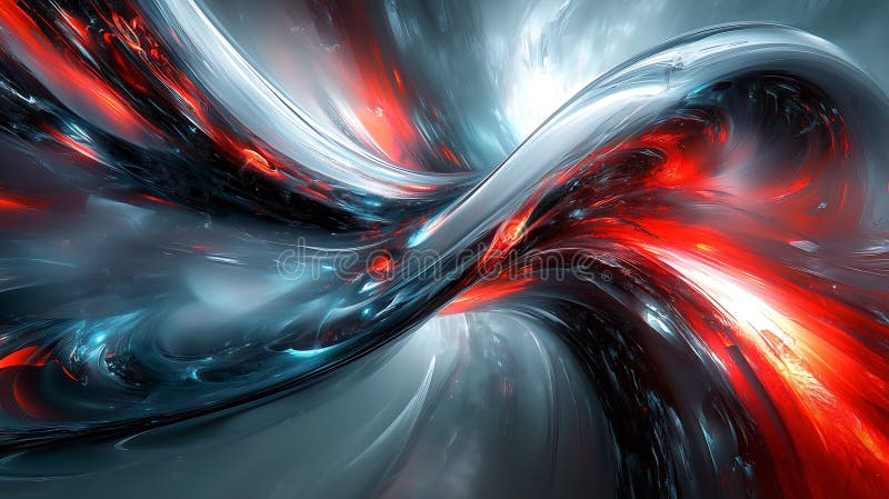 Dynamic Infinity: Abstract Flow of Red and Blue Energy Stock Photo ...