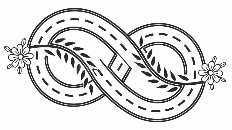 Dynamic Infinity Symbol Formed by Intersecting Roads, Vector Design ...