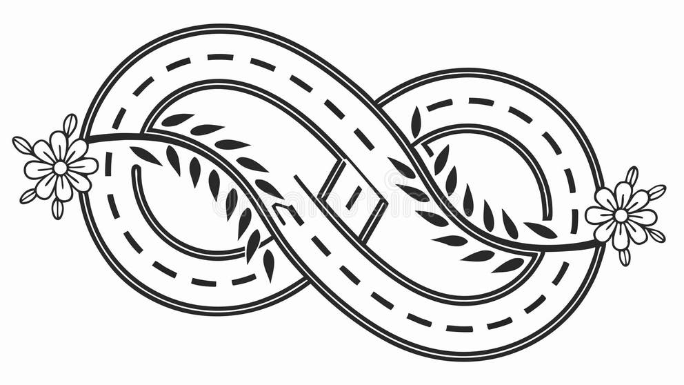 Dynamic Infinity Symbol Formed by Intersecting Roads, Vector Design ...