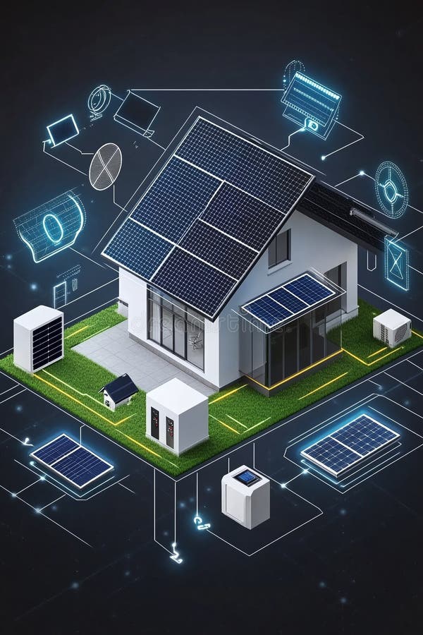 Dynamic Infographic Showing the Components of a Home Solar Power System ...
