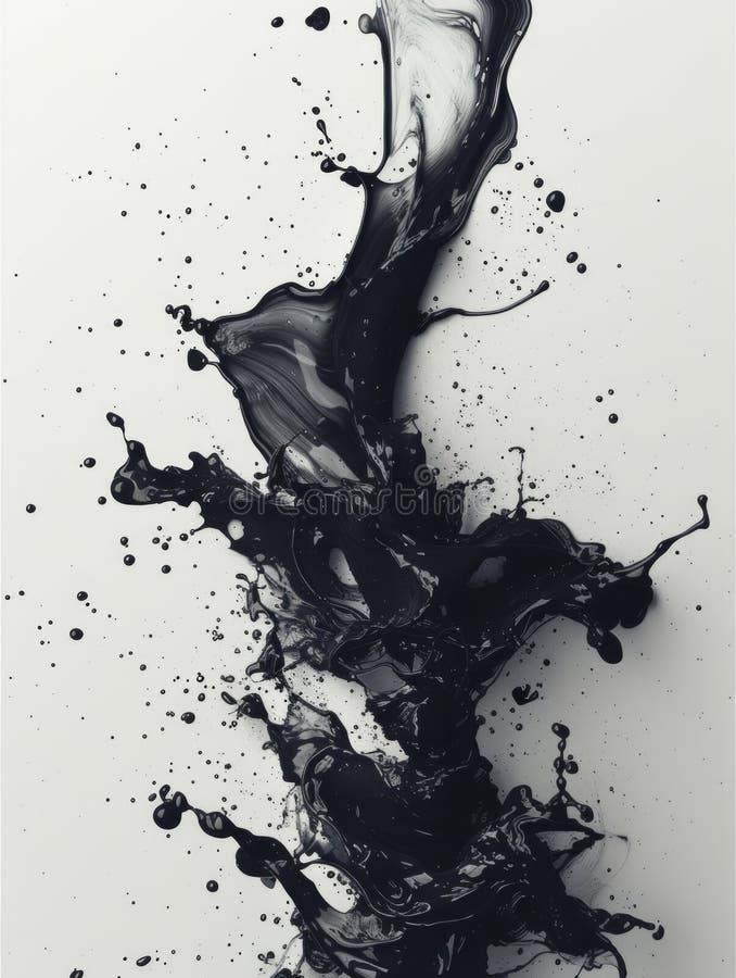 Dynamic Ink Splash Black Watercolor Background Generative AI Stock ...