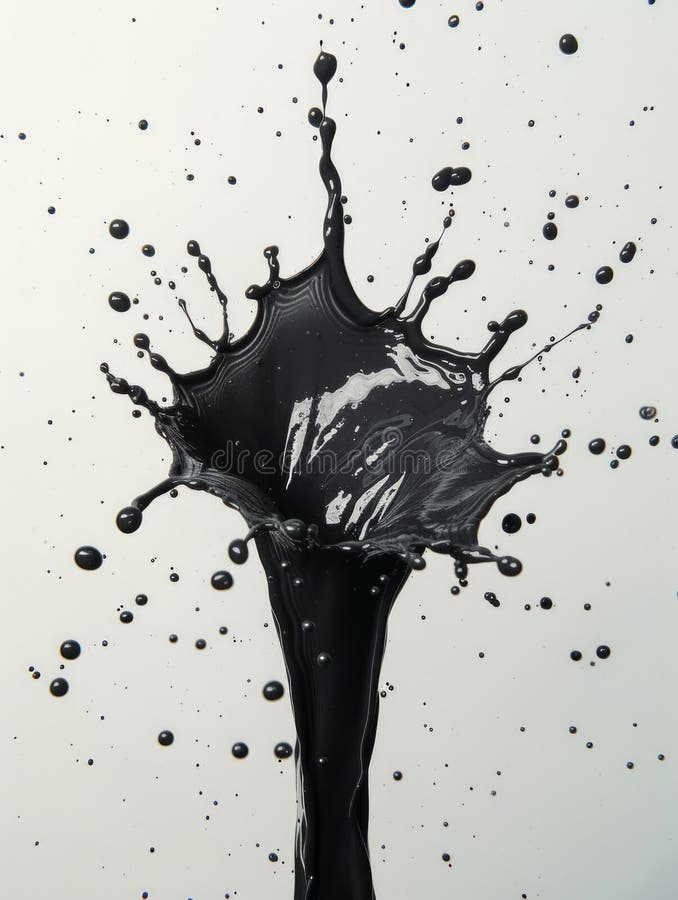 Dynamic Ink Splash Black Watercolor Background Generative AI Stock ...