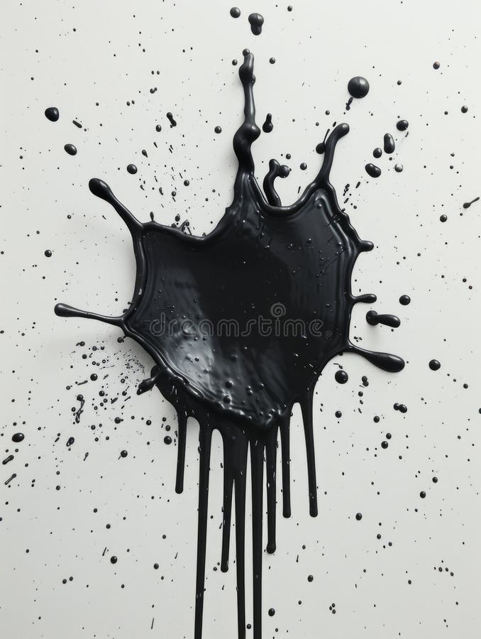 Dynamic Ink Splash Black Watercolor Background Generative AI Stock ...