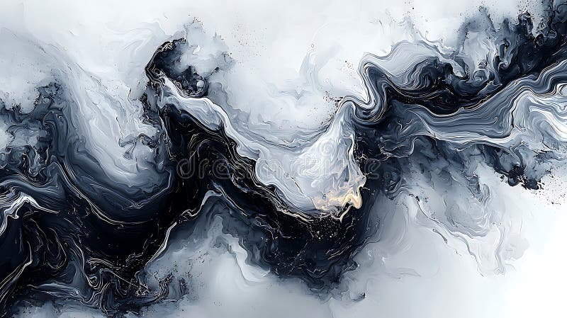 Dynamic Ink Wave Patterns with Bold Brushstrokes Create Captivating ...