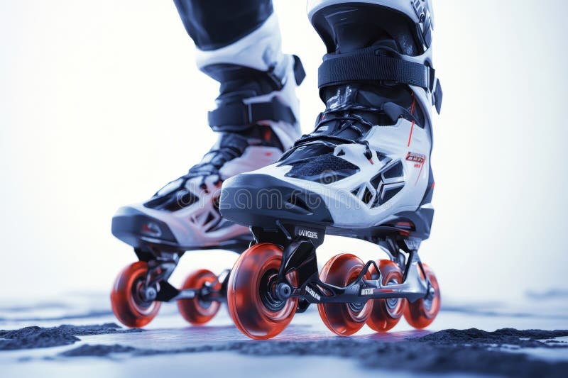 Dynamic Inline Skating Close-up Showcasing Modern Rollerblades on a ...
