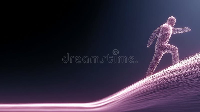 A Dynamic, Inspirational Vector Image Featuring a Purple Glowing Human ...