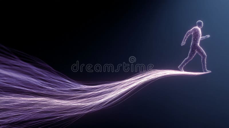 A Dynamic, Inspirational Vector Image Featuring a Purple Glowing Human ...