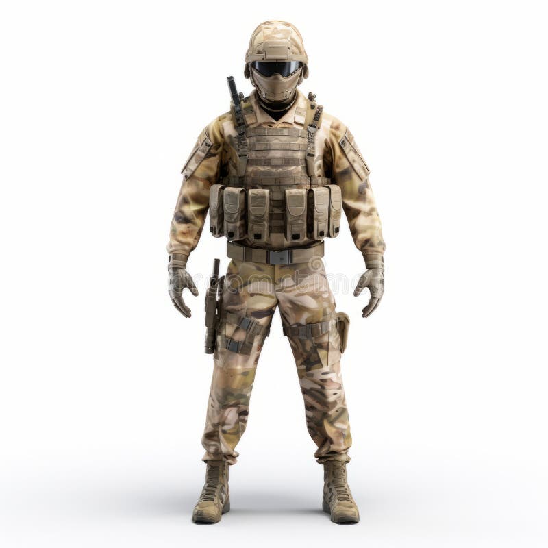 Dynamic and Intense 3d Soldier in Uniform with Explosive Pigmentation ...