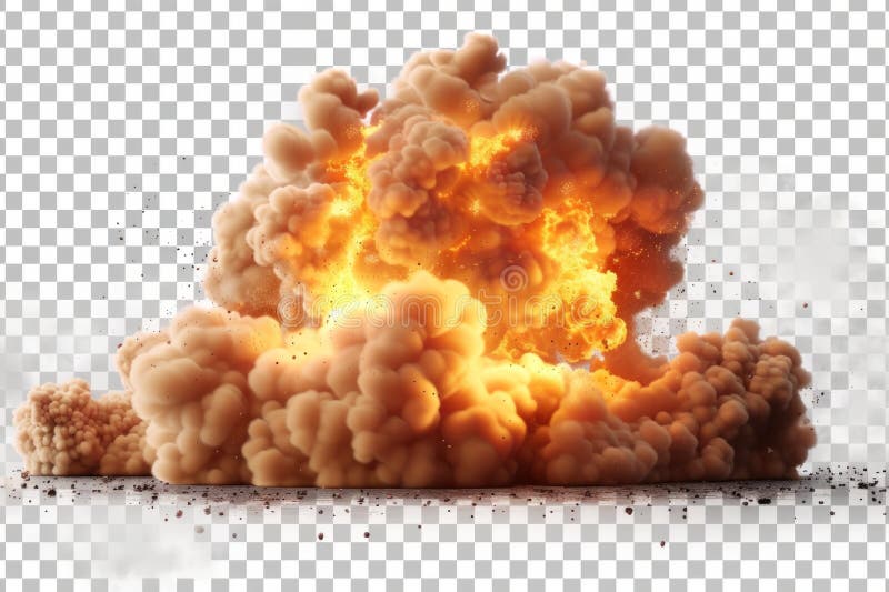 Dynamic and Intense Explosion Creating a Burst of Flames, Sparks, and ...