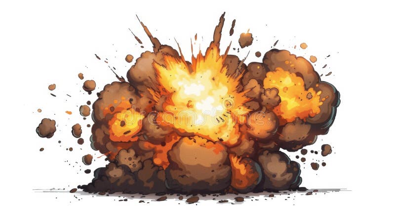 Explosion, Generative AI stock illustration. Illustration of fire ...