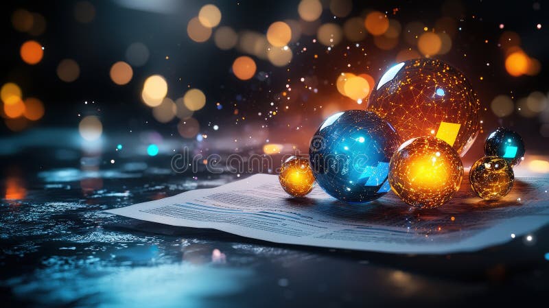 Dynamic Interaction of Abstract Orbs Studio Setup Digital Art Modern ...