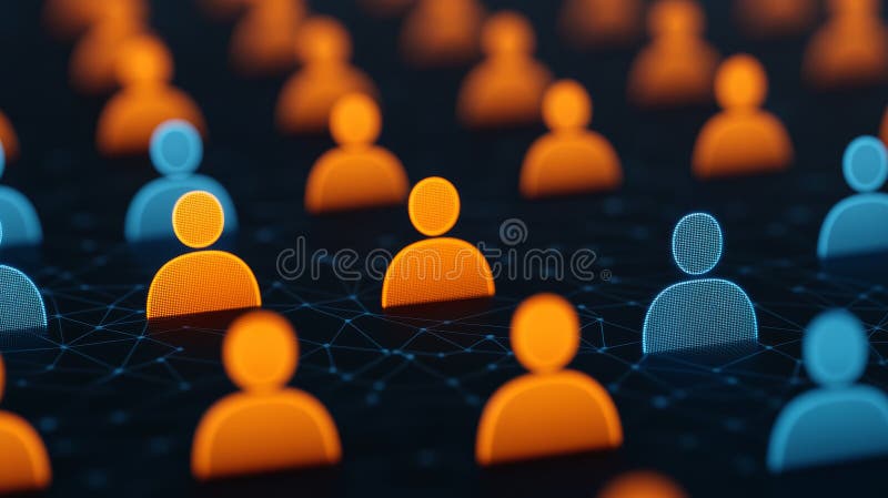 Dynamic Interaction, a Group of People Engaging with Vibrant Orange and ...