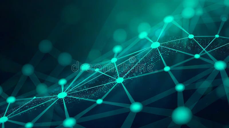 Dynamic Interconnected Network Visualization a Futuristic Flow of Blue ...